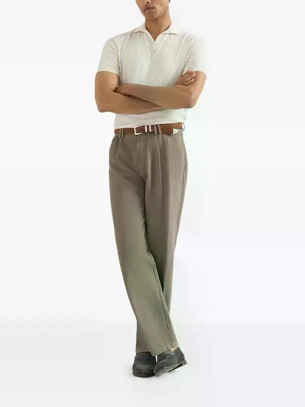Brunello Cucinelli Garment-dyed Pleated Trousers - Green