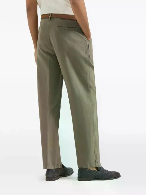 Brunello Cucinelli Garment-dyed Pleated Trousers - Green
