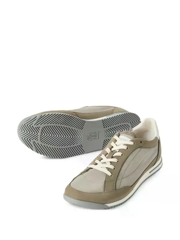 Brunello Cucinelli Nylon And Nubuck Lace Up Sneakers