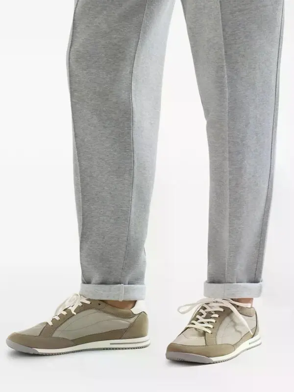 Brunello Cucinelli Nylon And Nubuck Lace Up Sneakers