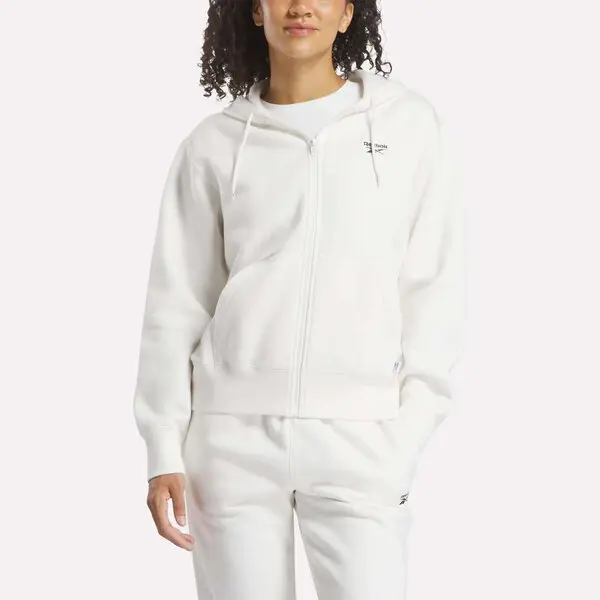 REEBOK Small Vector Full Zip Sweatshirt - Vector Chalk Heather