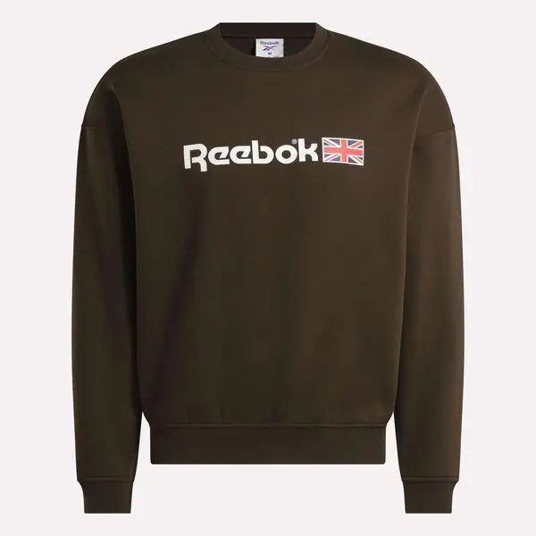 REEBOK Union Jack Logo Crewneck Sweatshirt - Espresso