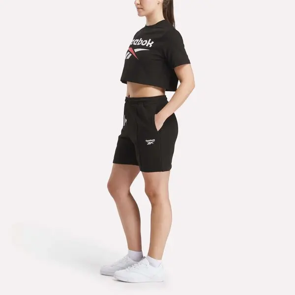 REEBOK Cropped Logo T-shirt - Black