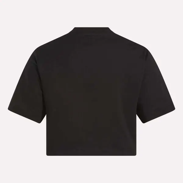 REEBOK Cropped Logo T-shirt - Black
