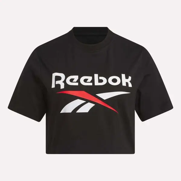 REEBOK Cropped Logo T-shirt - Black