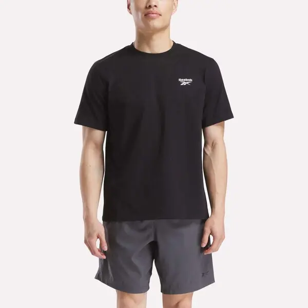REEBOK Small Logo Crewneck Short Sleeve T-shirt - Black