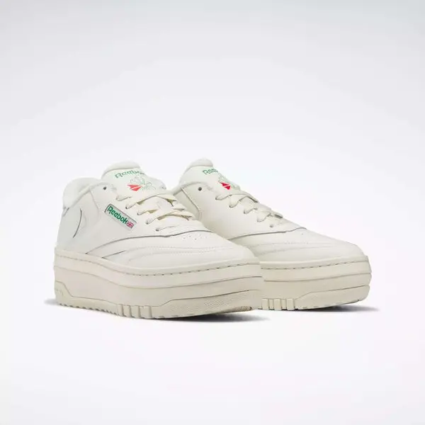 REEBOK Club C Extra Platform Sneakers - Chalk/chalk/glen Green