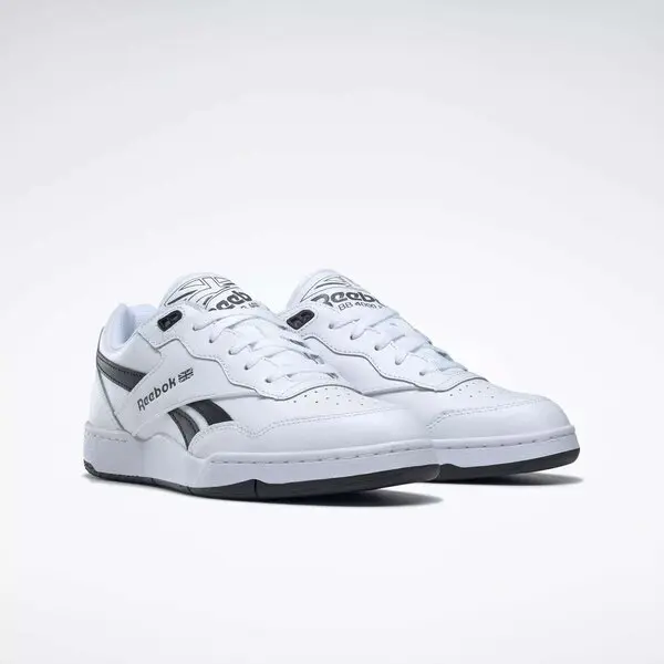 REEBOK Bb 4000 Ii "vintage Hoops" Leather Sneakers - Ftwr White/core Black/pure Grey