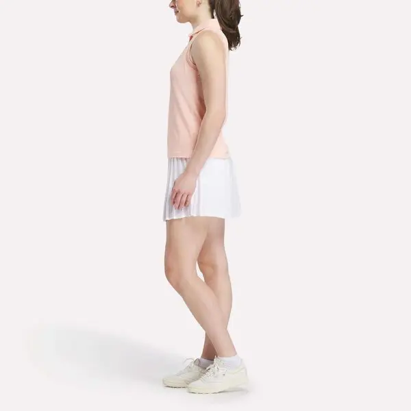 REEBOK Micro Pique Sleeveless Polo Shirt - Future Pink/faded Rose