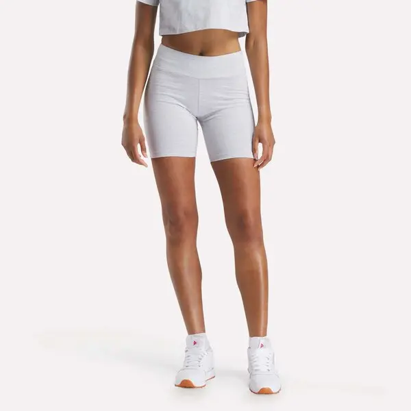 REEBOK Logo Cycle Shorts - Silver Grey Marl