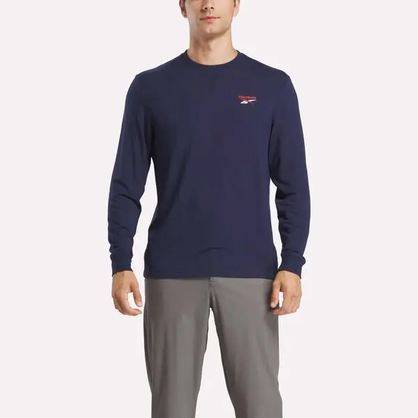 REEBOK Long Sleeve Golf Sweatshirt - Vector Navy