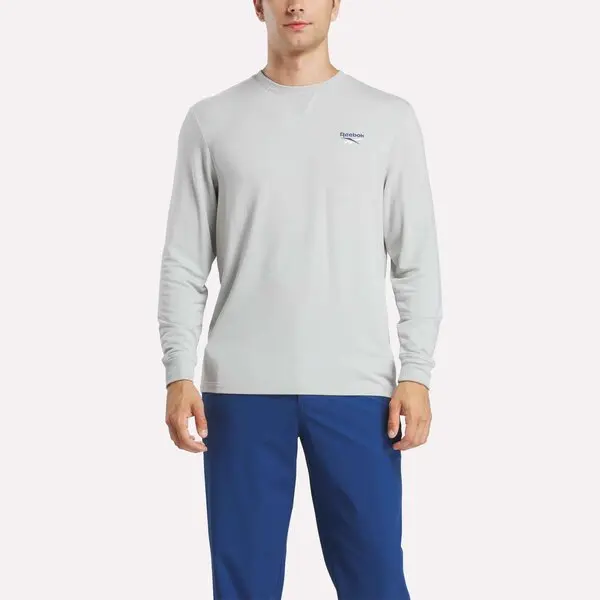 REEBOK Long Sleeve Golf Sweatshirt - Grey Heather