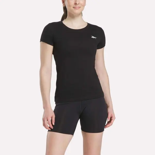 REEBOK Classic Cotton Crewneck T-shirt With Logo Detail - Black