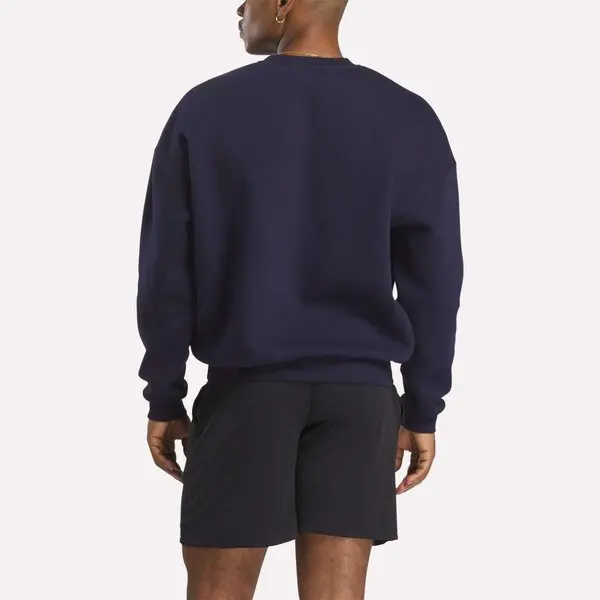 REEBOK Crewneck Sweatshirt With Textured Bouclé Fleece - Vector Navy