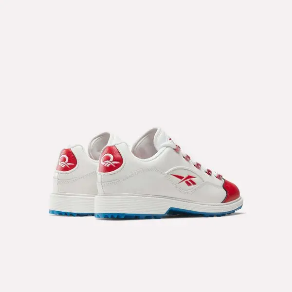 REEBOK Spikeless Golf Shoes With Leather Upper And Contrasting Toe - White/vector Red