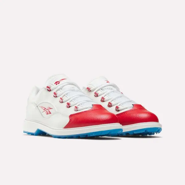 REEBOK Spikeless Golf Shoes With Leather Upper And Contrasting Toe - White/vector Red