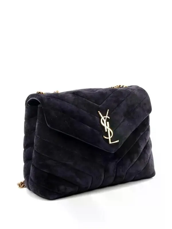 Saint Laurent Loulou Matelasse Chevron Small Shoulder Bag - Blue