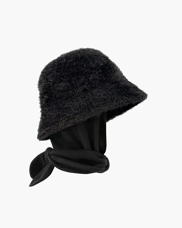 Eric Javits Fuzzy Nylon Bucket Hat - Black