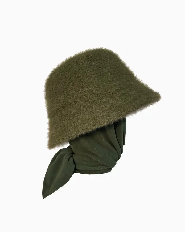 Eric Javits Fuzzy Nylon Bucket Hat - Ivy
