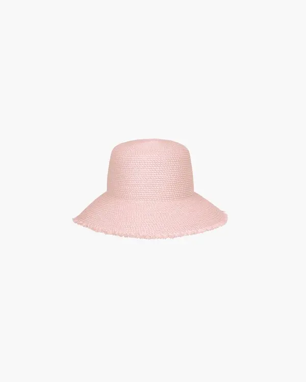 Eric Javits Squishee Bucket Straw Hat - Baby Pink