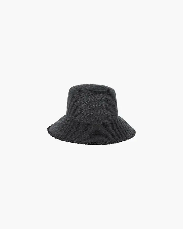 Eric Javits Squishee Bucket Straw Hat - Original Black