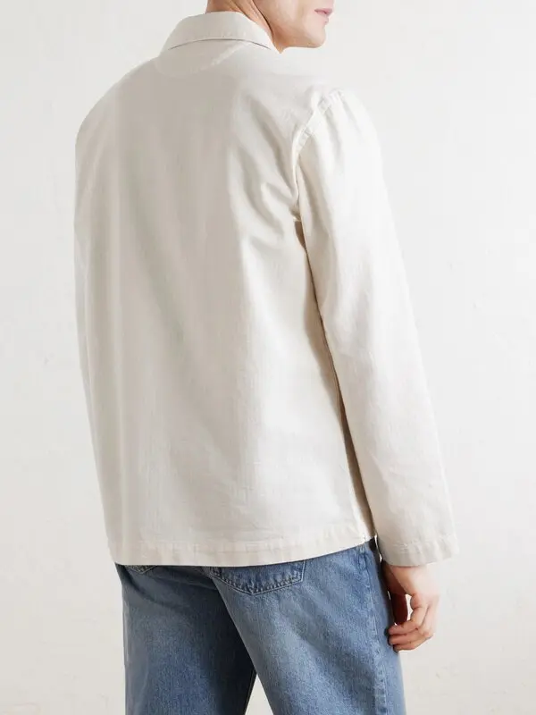 Hartford Perry Herringbone Cotton Jacket - Neutrals