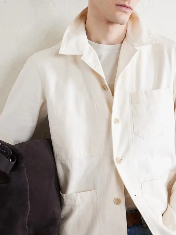 Hartford Perry Herringbone Cotton Jacket - Neutrals