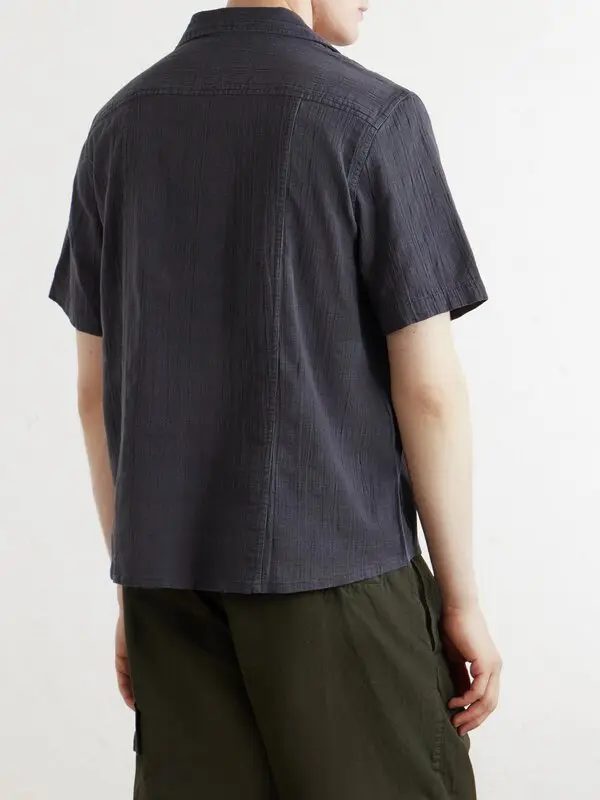 CORRIDOR Convertible-collar Checked Cotton Shirt