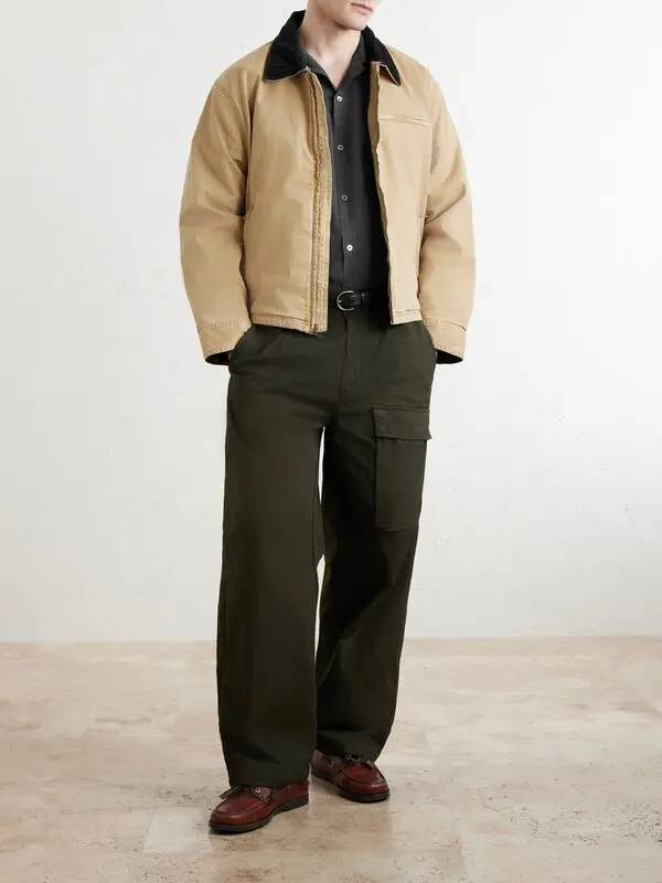 CORRIDOR Convertible-collar Checked Cotton Shirt - Black