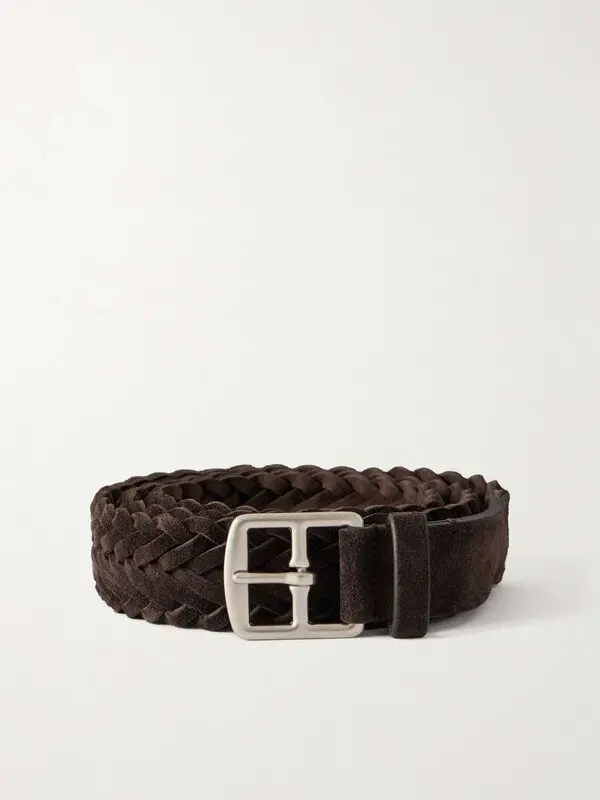Officine Creative 3cm Woven Belt - Dark Brown