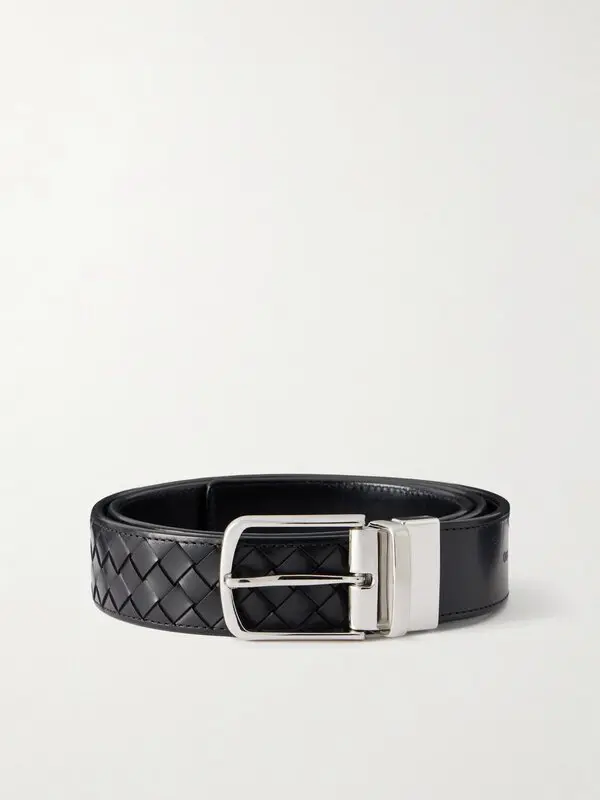 Officine Creative 4cm Woven Leather Belt - Black
