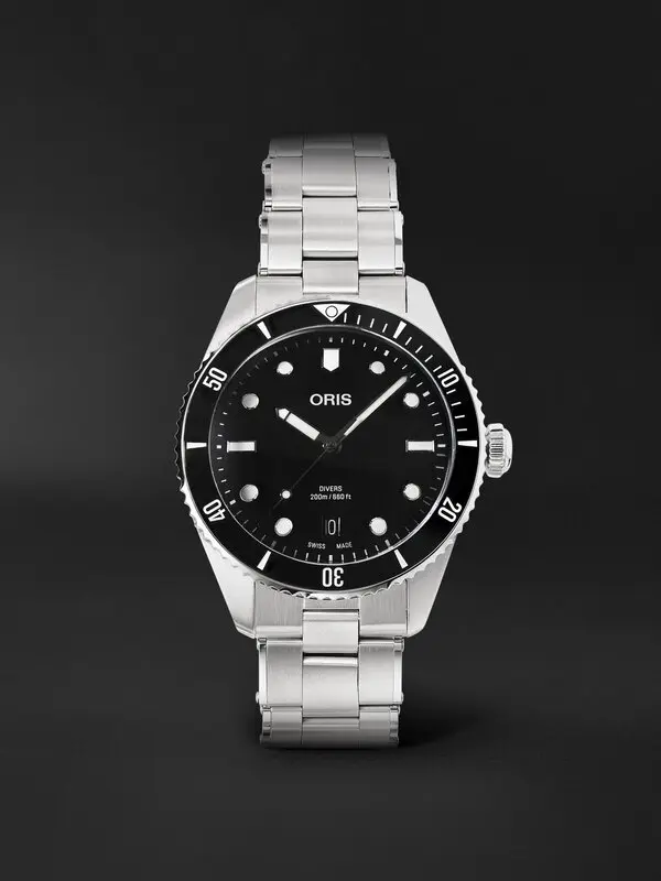 ORIS Divers Date 39mm Automatic Watch - Black