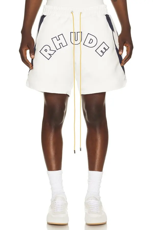 Rhude Logo Lightning Shorts - White & Navy