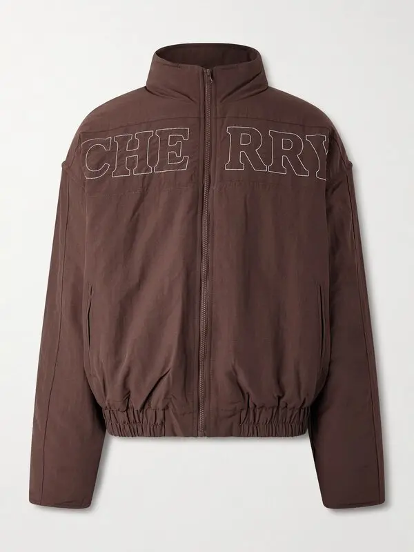 CHERRY LOS ANGELES Pit Crew Logo-embroidered Padded Nylon Jacket - Brown