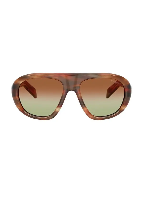Prada Irregular Sunglasses - Striped Oak