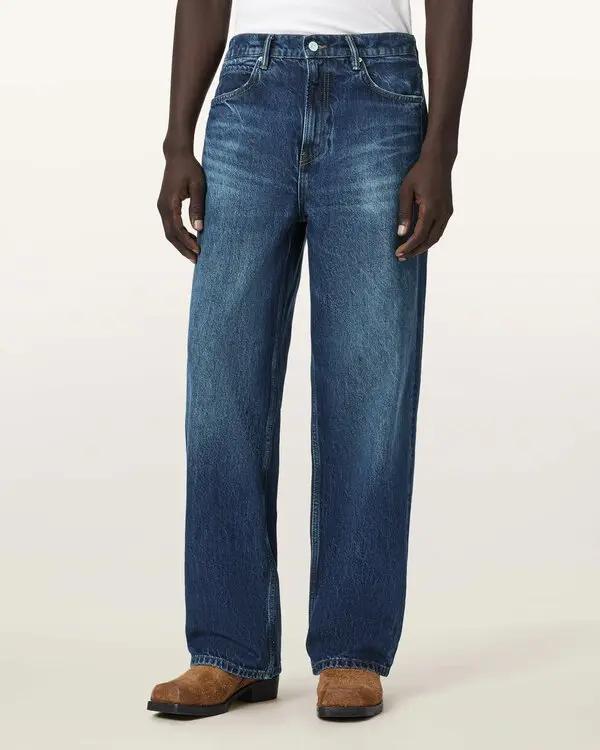 ALLSAINTS Lenny Loose Fit Wide Leg Jeans - Blue