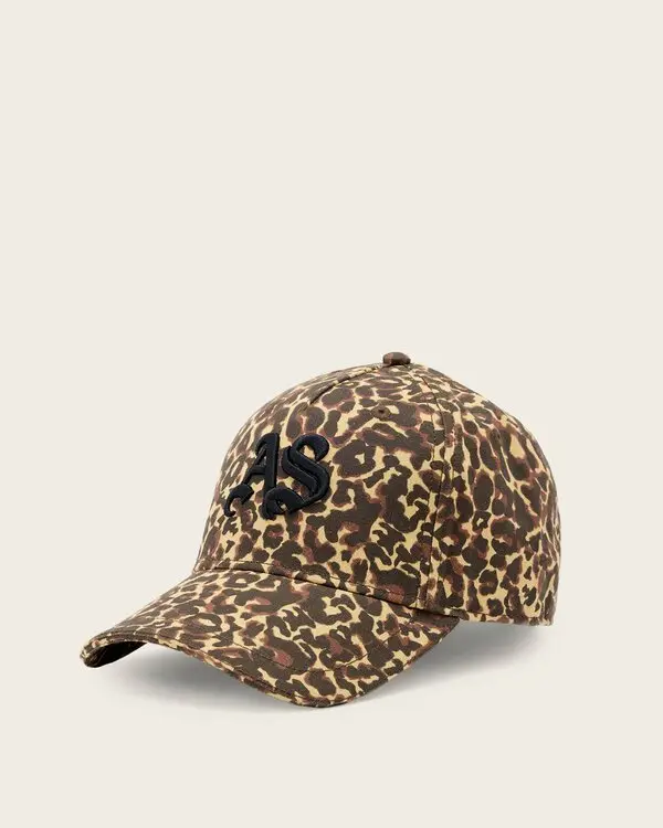 ALLSAINTS Casey Leopard Print Baseball Cap - Brown