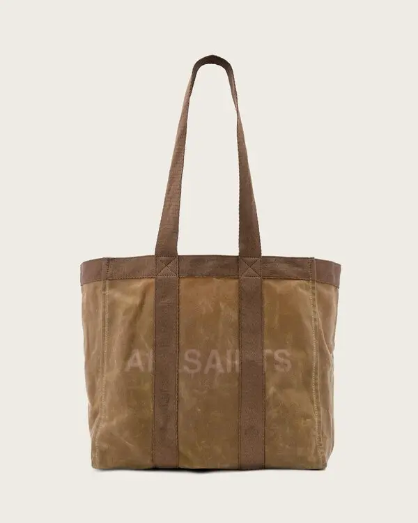 ALLSAINTS Layo Spacious Canvas Tote - Weathered Brown