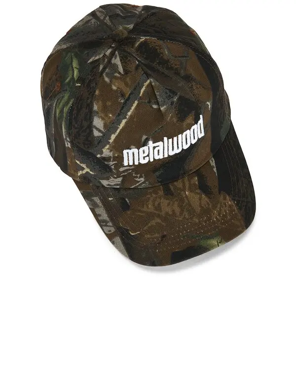 METALWOOD STUDIO Metal Logo 5-panel Hat - Real Leaf Camo & White