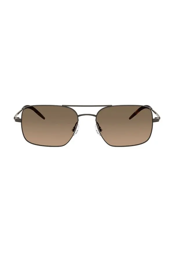 Oliver Spencer Victory Ii Pillow Sunglasses In Brown - Pewter