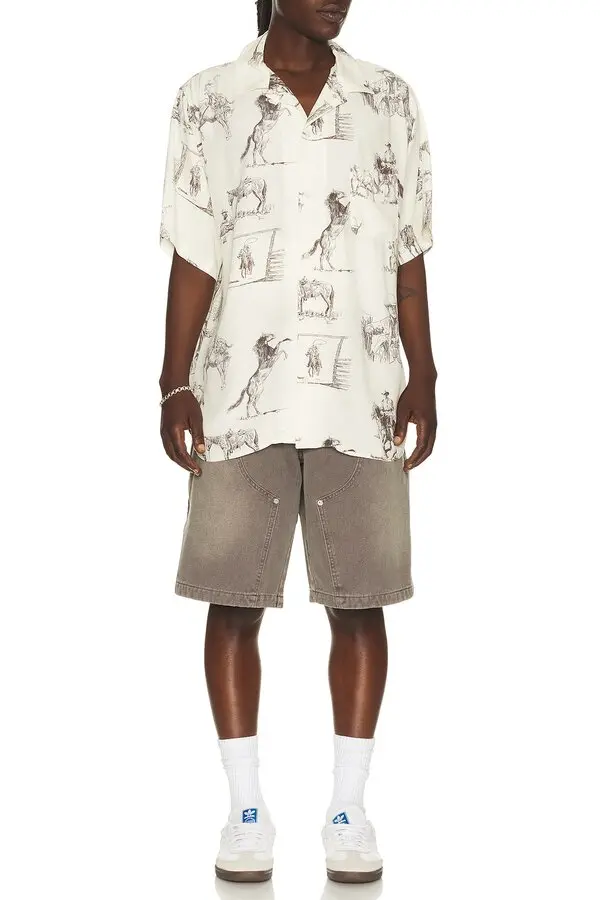 ONE OF THESE DAYS Charcoal Montage Camp Shirt