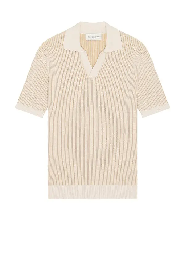 Frescobol Carioca Rino Cotton Blend Polo In Nude