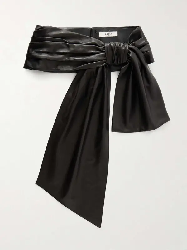 Chloé Knot-detailed Leather Belt - Black