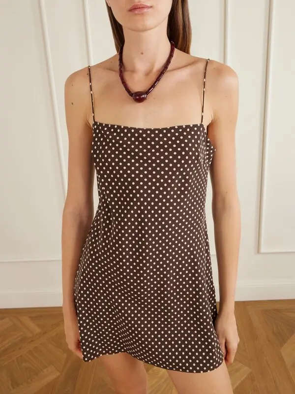 Matteau Polka-dot Silk Crepe De Chine Mini Dress
