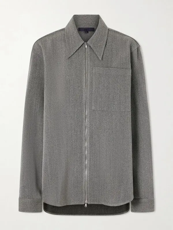 Tibi Mélange Virgin Wool Zip-up Jacket