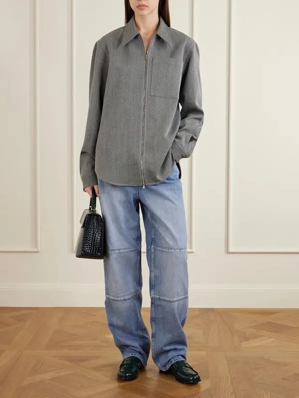 Tibi Mélange Virgin Wool Zip-up Jacket