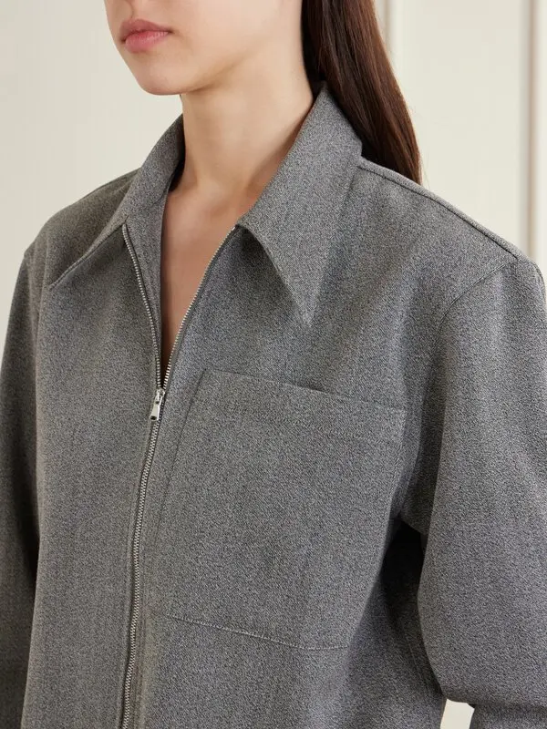 Tibi Mélange Virgin Wool Zip-up Jacket