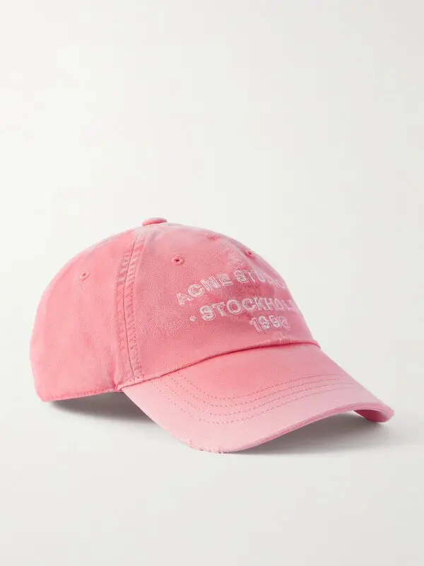 Acne Studios Cuddy Sunkissed Logo-print Cotton-twill Cap - Pink
