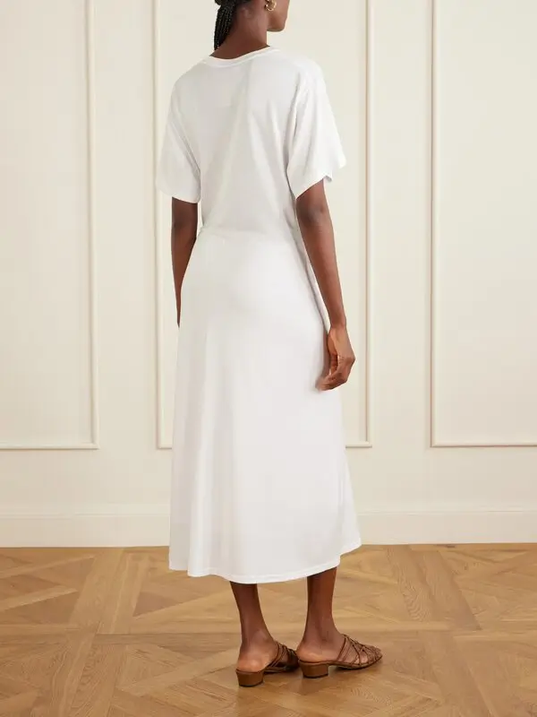 ralph lauren white jersey dress Polo Ralph Lauren Gathered Jersey Maxi Dress - White