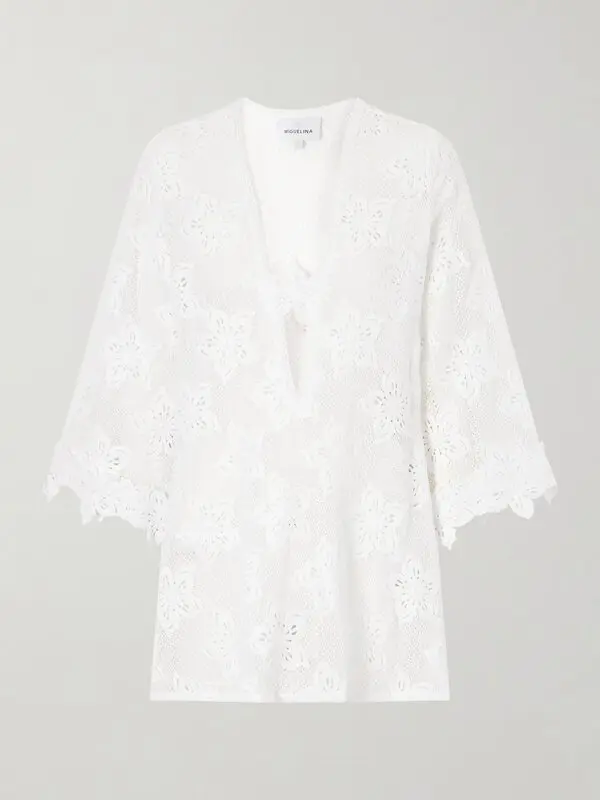 Miguelina Jane Cotton-lace Coverup - White